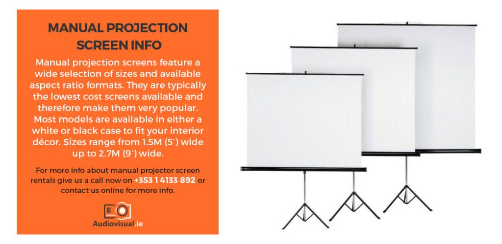 Manual Projection Screens - Rental Guide | Audio Visual Ireland