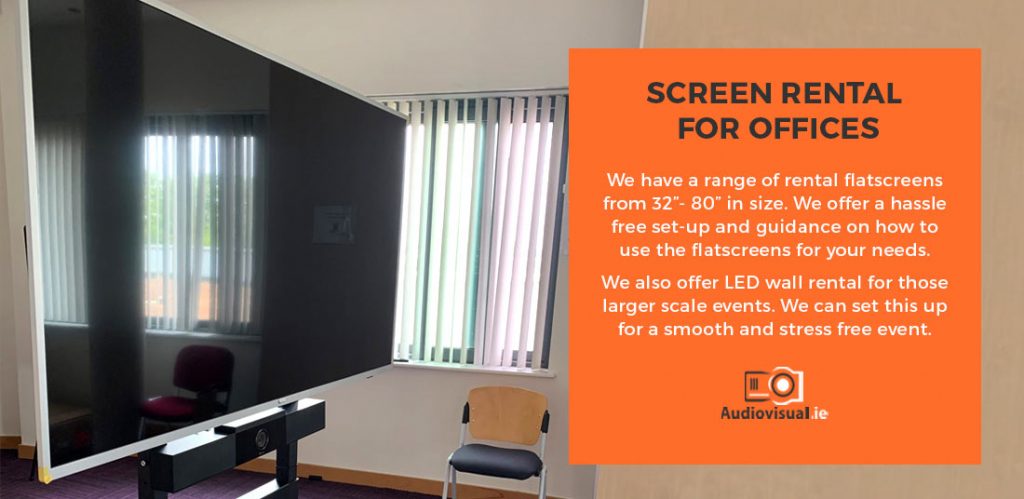 Large TV Hire / Screen Rental for Offices | Audio Visual Ireland